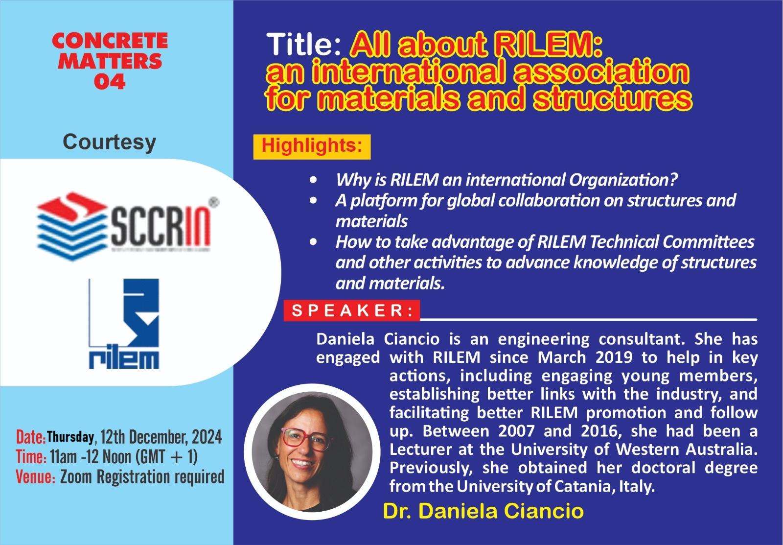 All about RILEM: an international association for materials and structures